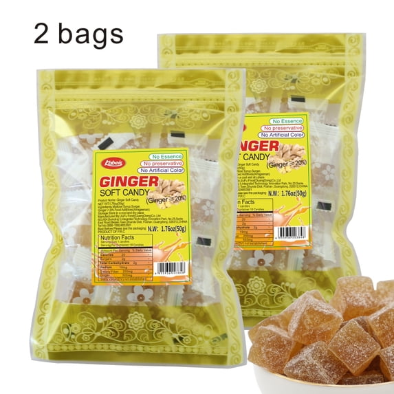 Ginger Snacks Candy Soft, Chewy Gummy Variety Individual Wrapped Packs ...