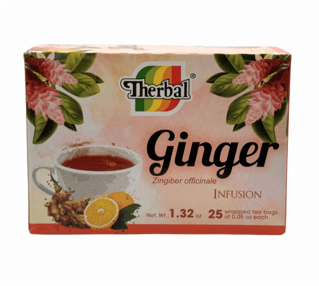 Ginger Tea Bags- 25 Count/ Caffeine Free & 100% Pure Ginger Root ...