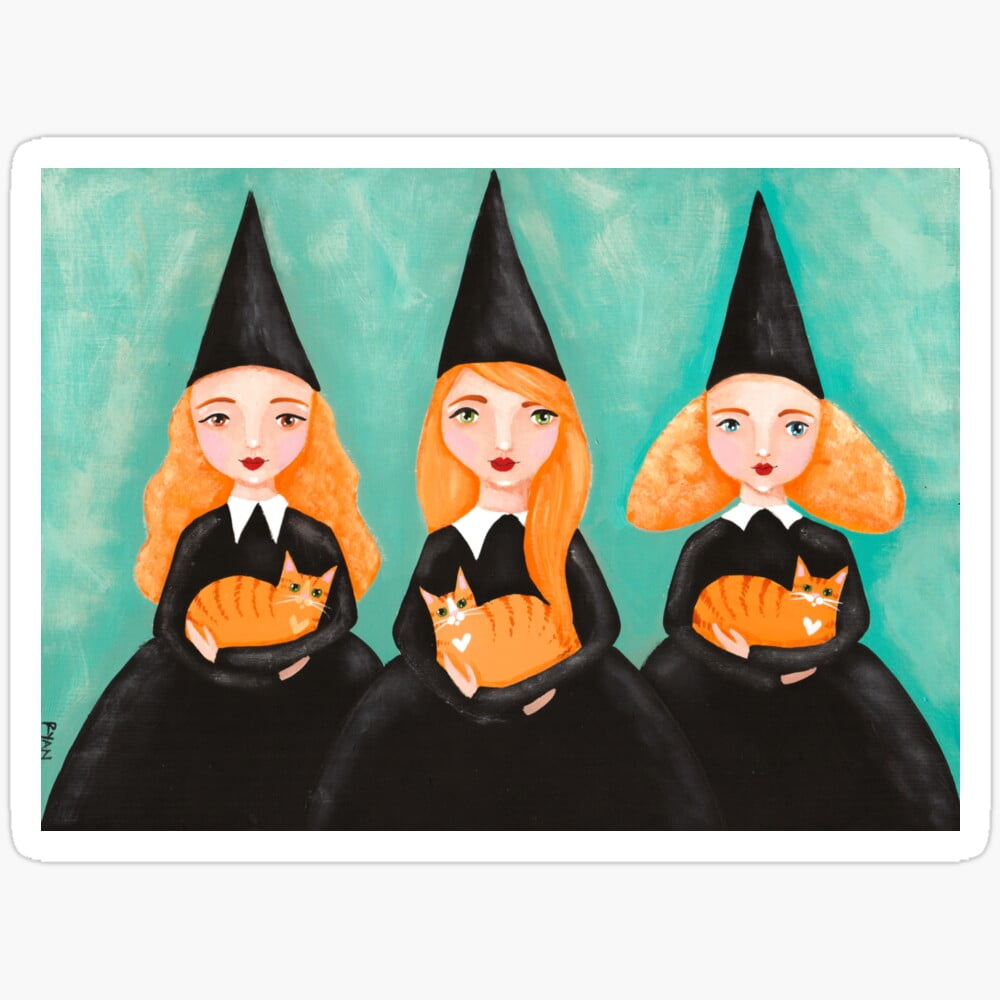 Ginger Witches & Ginger Cats Sticker Phone Decal Water Bottle Stickers ...