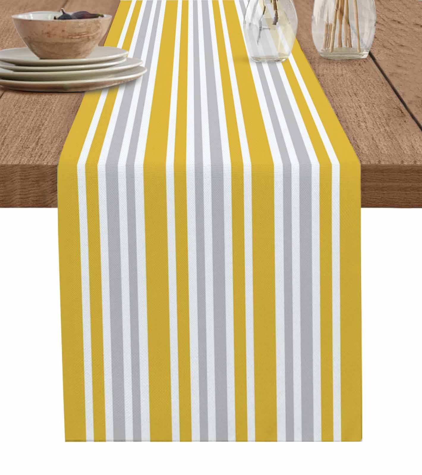 Ginger Yellow Stripes Table Runner 70 Inches, Modern Minimalist ...