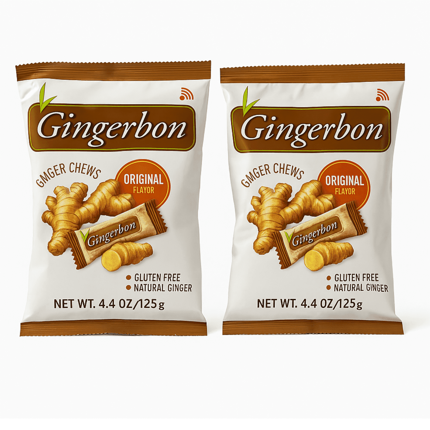 Gingerbon Ginger Chews Original Flavor Gluten Free Candy 2 Pack 4.4 oz ...