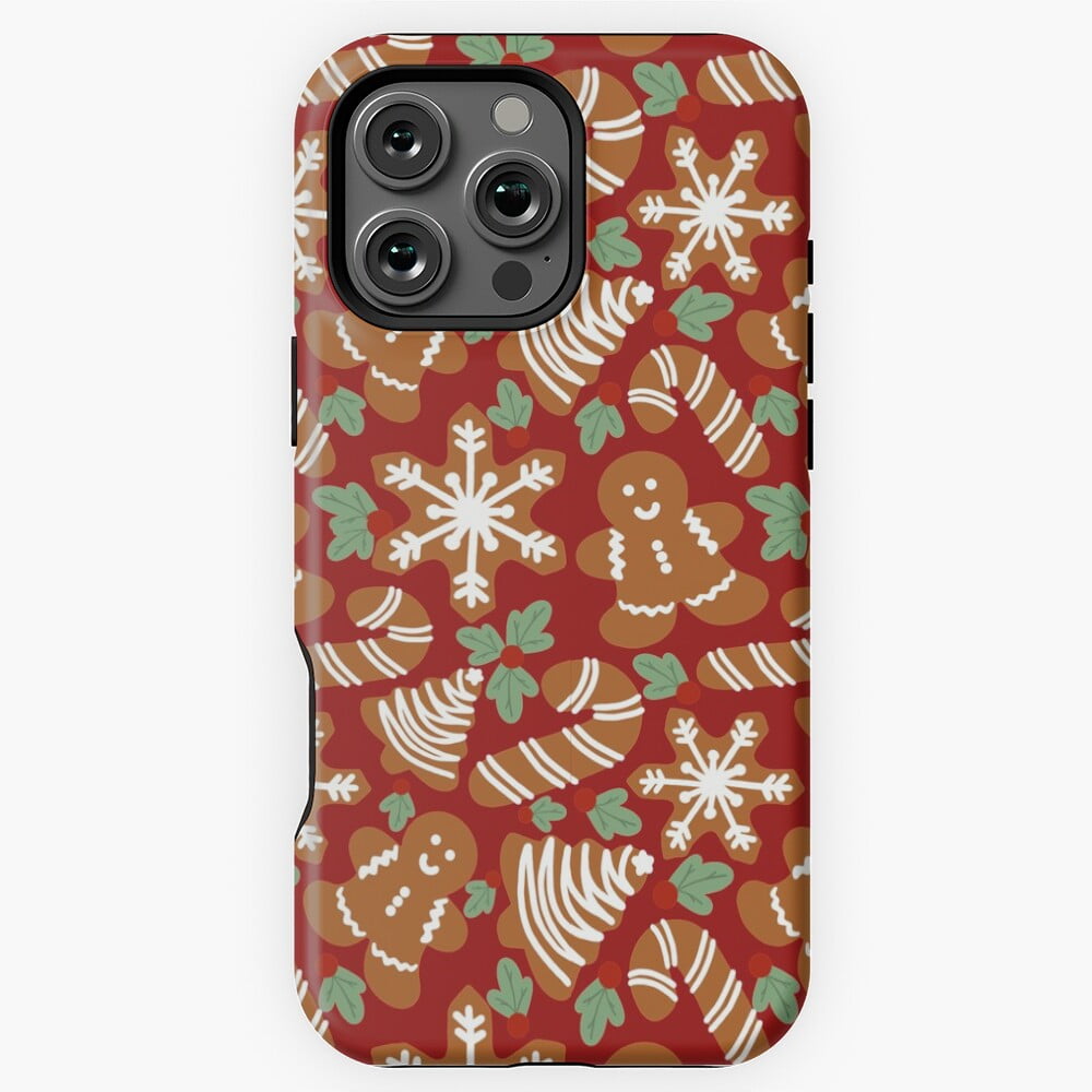Gingerbread And Holly Art Design Phone Case for iPhone 11 12 13 14 15 ...