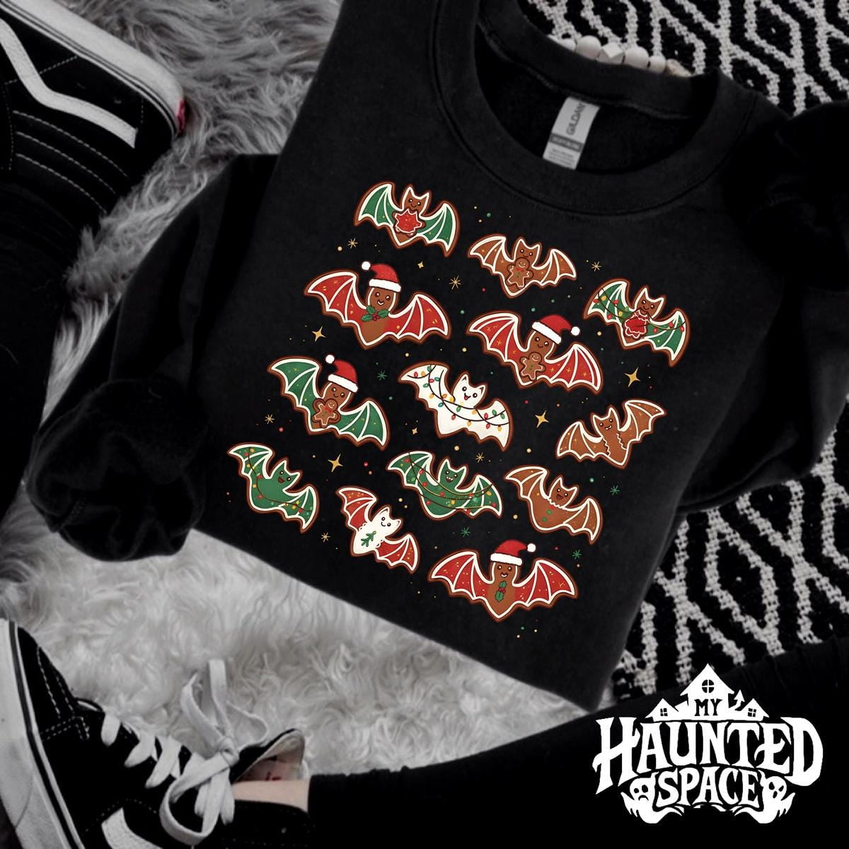 Gingerbread Bats Sweatshirt, It's Freakin Bats, Christmas bats shirt ...