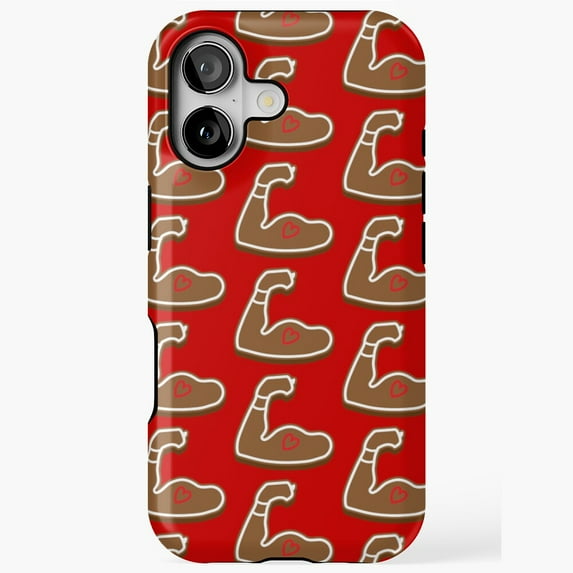 Gingerbread Biceps Funny Muscular Cookie Pride iPhone Case 17 16 15 14 ...