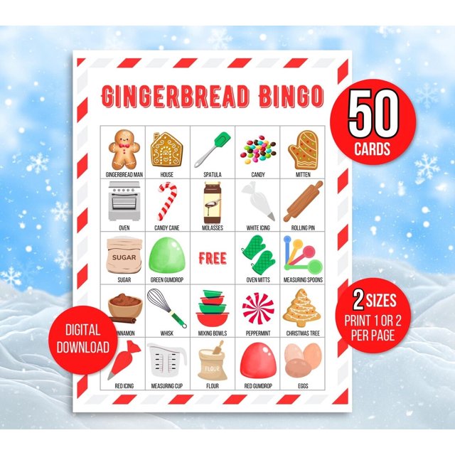 Gingerbread Bingo Concept Set, 50 Baking-Themed Game Designs, Cozy ...