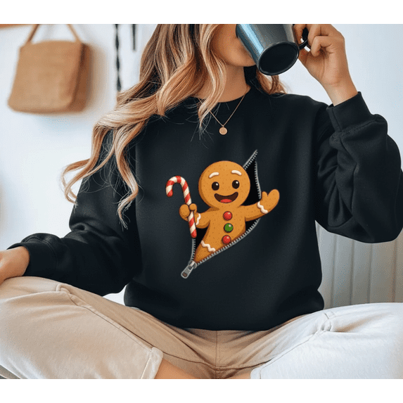 Gingerbread Candy Cane Holiday Treat Sweet Cozy Season Sweatshirt, up ...