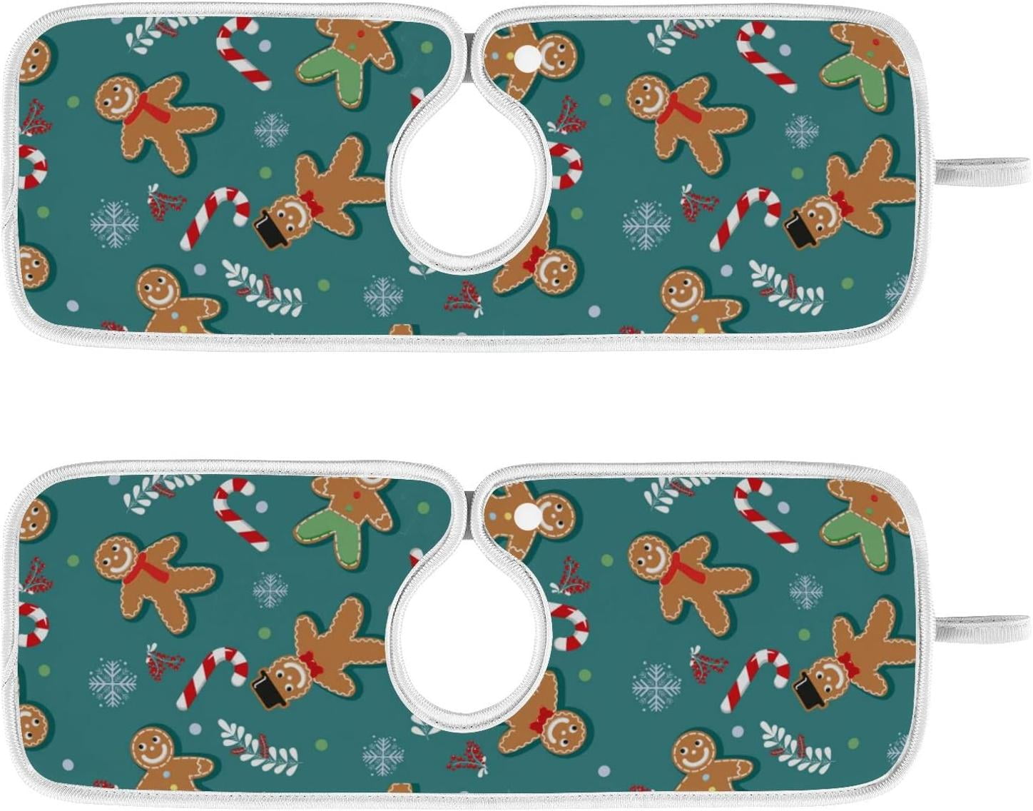 Gingerbread Candy Canes Sink Splash Guard for Faucet 2 Packs Faucet ...