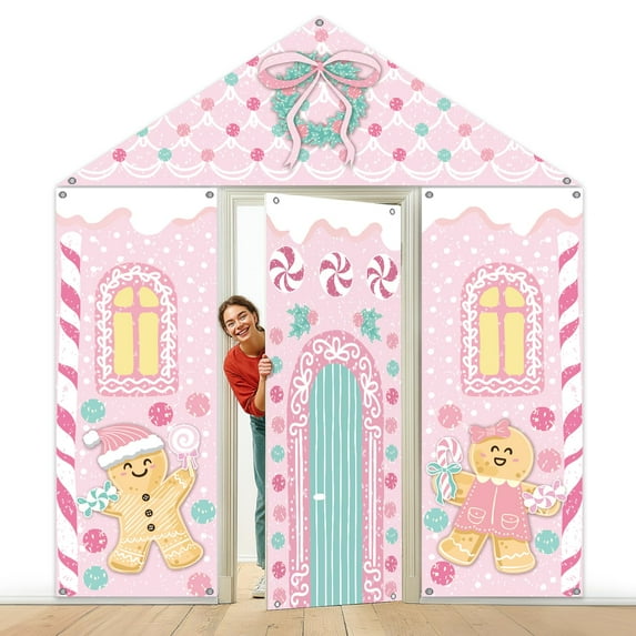 Gingerbread Christmas Decorations - Pink Christmas Gingerbread House ...