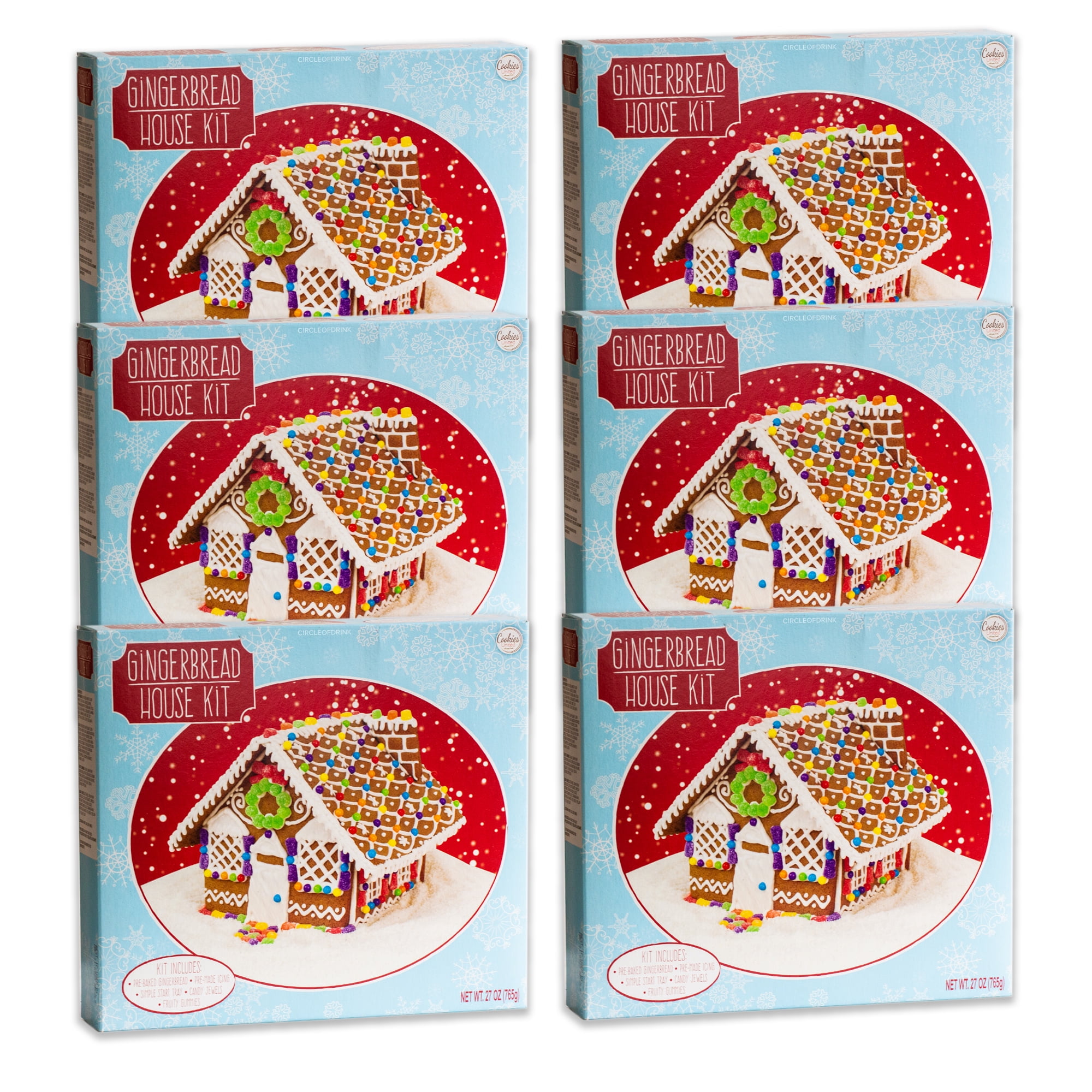 Pre-Baked Gingerbread Christmas House Kit with Premade Decorating Items ...