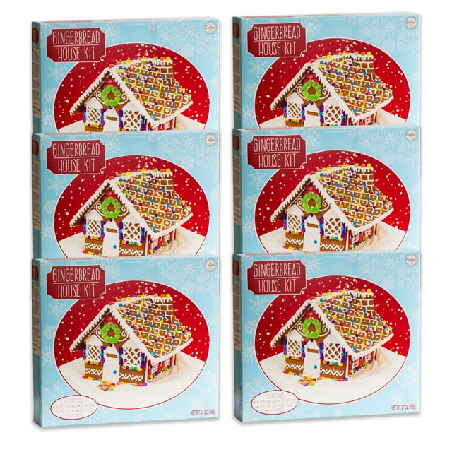 Pre-Baked Gingerbread Christmas House Kit with Premade Decorating Items ...