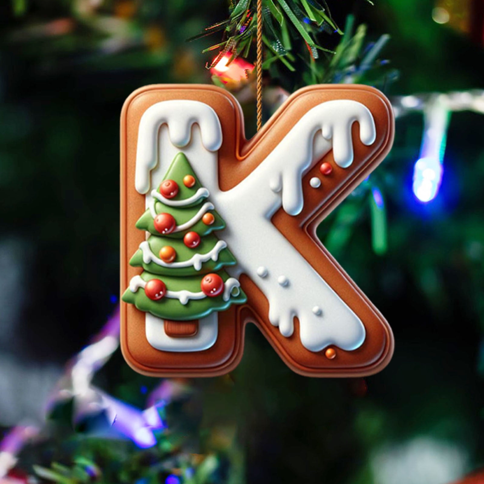 Gingerbread Christmas Ornaments, 26 Letter Gingerbread Ornaments for ...