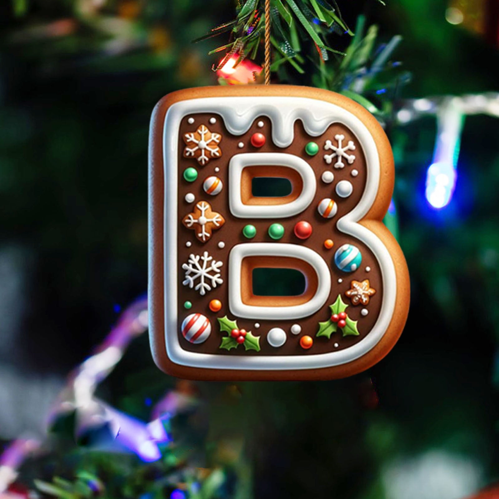 Gingerbread Christmas Ornaments, 26 Letter Gingerbread Ornaments for ...