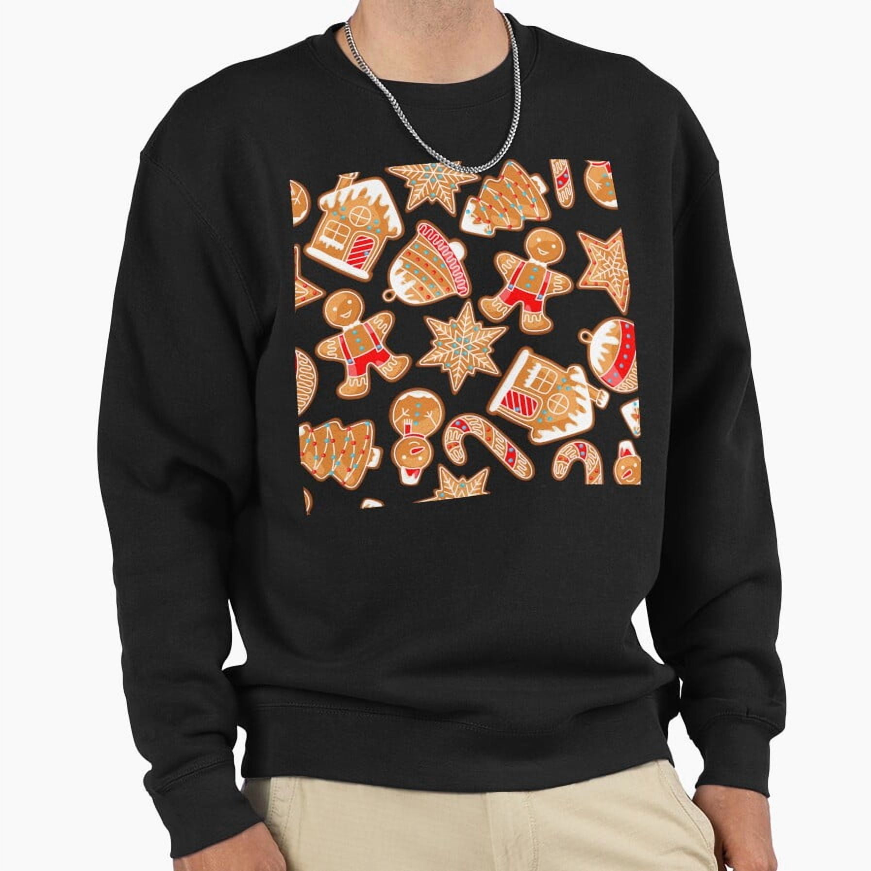 Gingerbread Christmas Pattern Sweet Graphic Unisex Sweatshirt Aesthetic ...