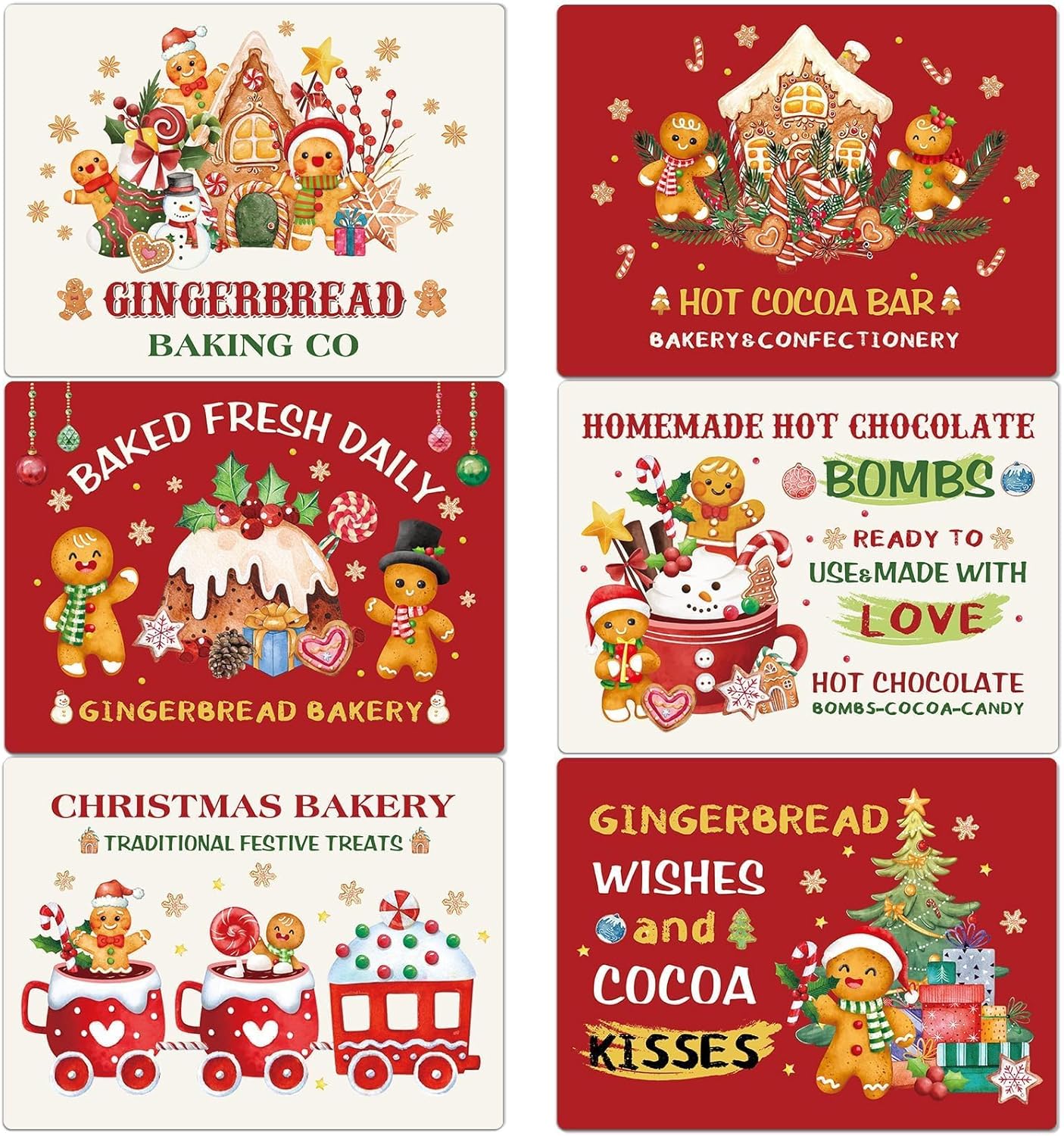 Gingerbread Christmas Placemats Set of 6 Gingerbread Candy Plastic ...