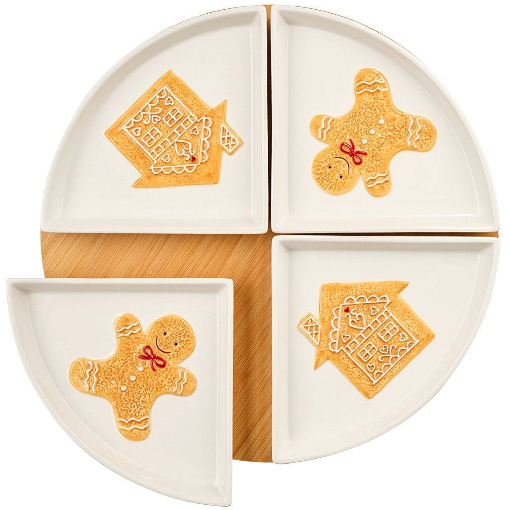 Gingerbread Christmas Tabletop Collection - Wooden Lazy Susan with ...