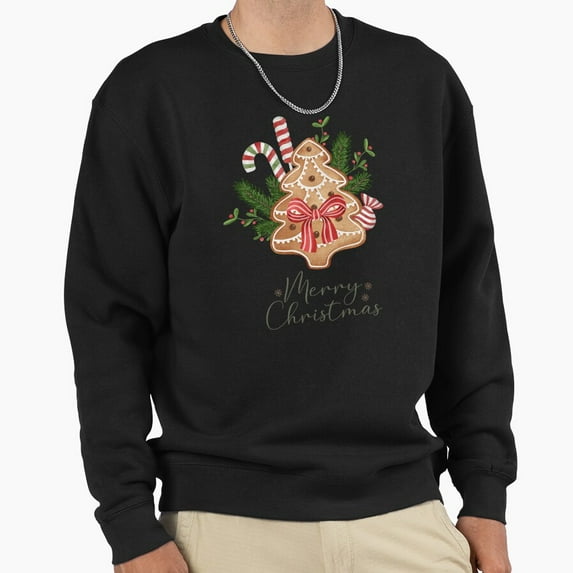 Gingerbread Christmas Tree Clipart Graphic Unisex Sweatshirt Retro ...
