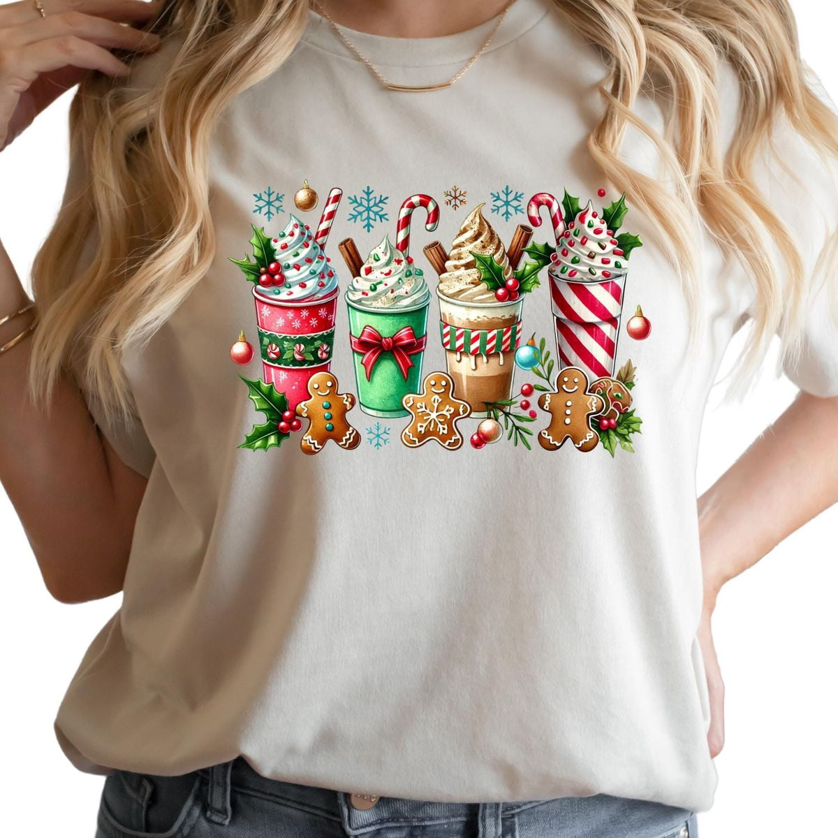 Gingerbread Cocoa Cup Tee Festive Holiday Dessert Winter Gift Unisex ...