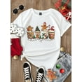 Gingerbread Cocoa Cups Xmas T-Shirt, Cute Holiday Hot Chocolate Graphic ...