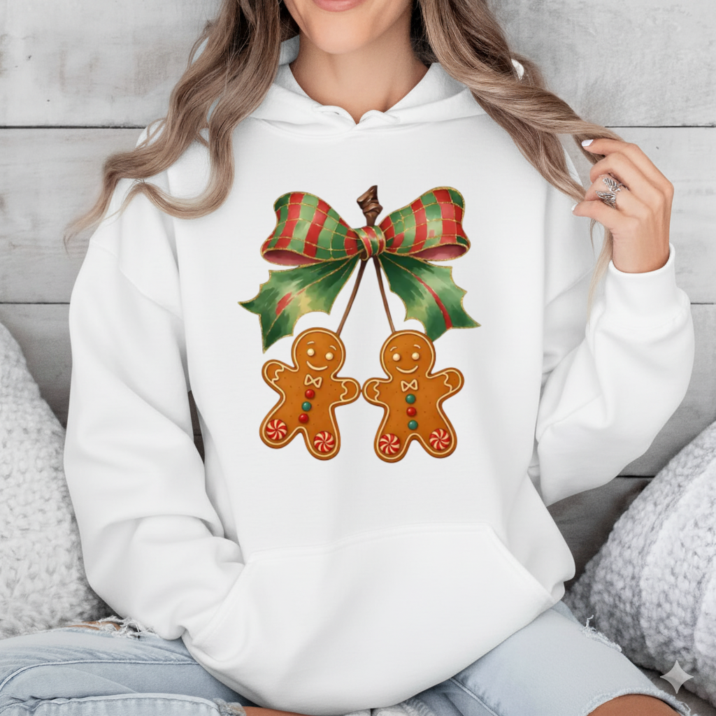 Gingerbread Cookie Bow Cute Holiday Treat Festive Seasonal Graphic ...
