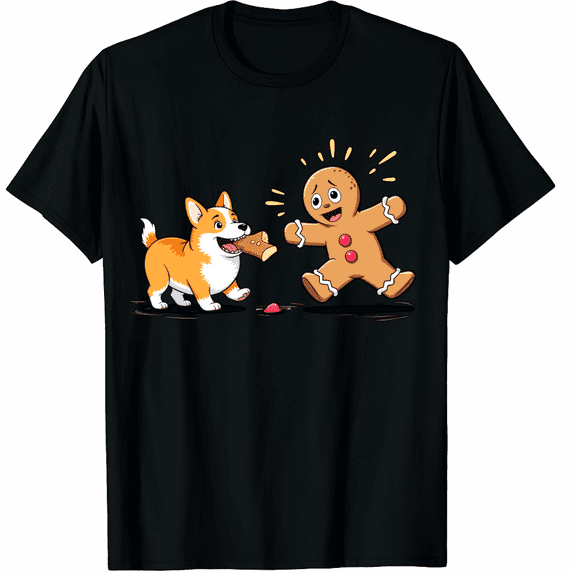 Gingerbread Cookie Chasing Corgi Christmas Dog Mom Pet Lover Graphic ...