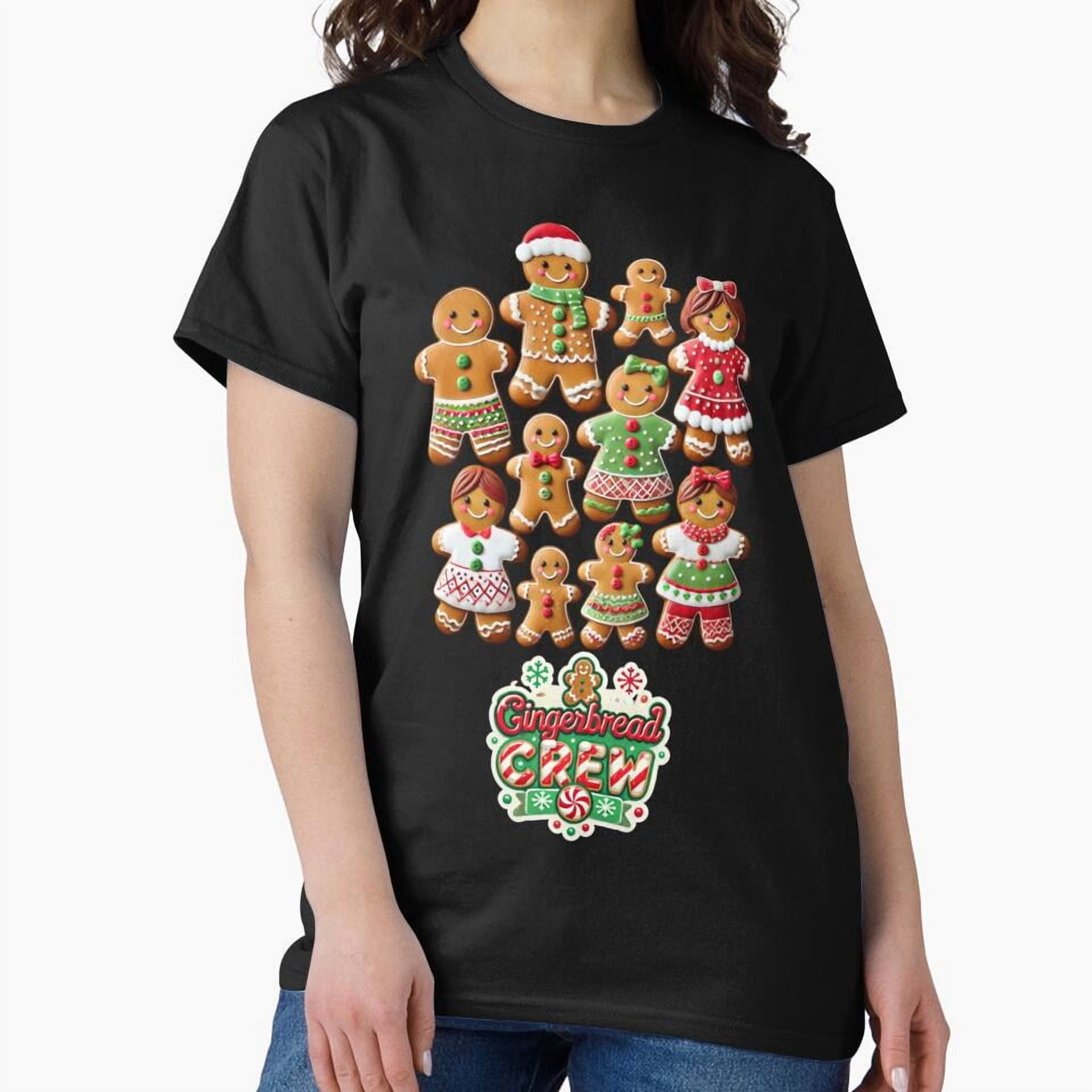 Gingerbread Cookie Family Baking Squad, Holiday Crew Unisex T-Shirt, up ...