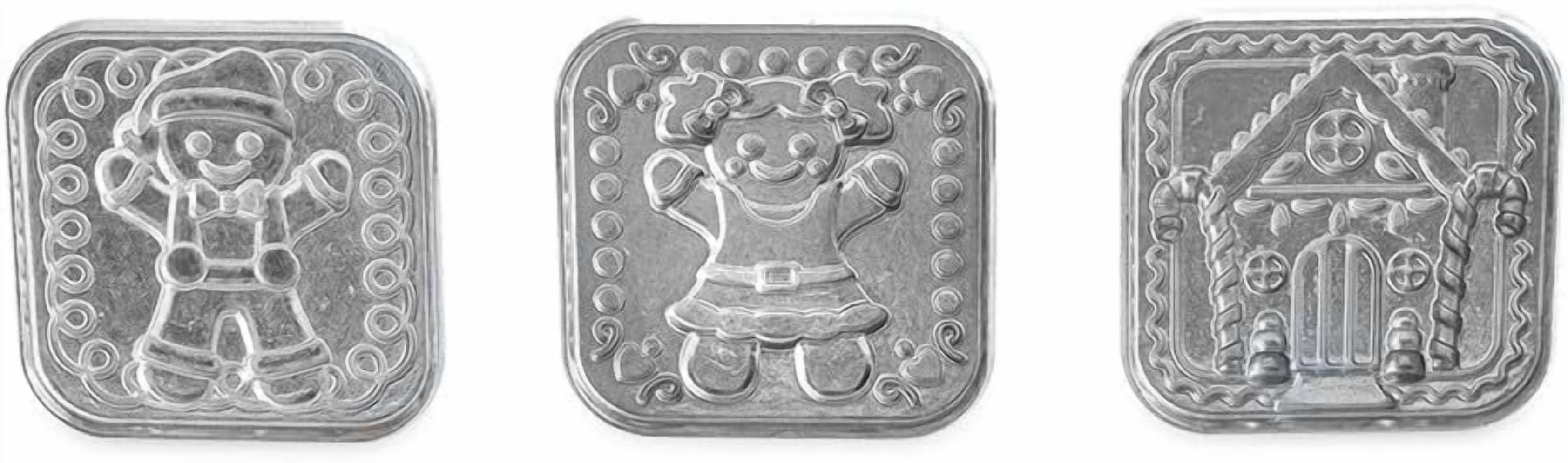 Gingerbread Cookie Stamps (Set of 3), Sturdy Cast Aluminium Stamp Set ...