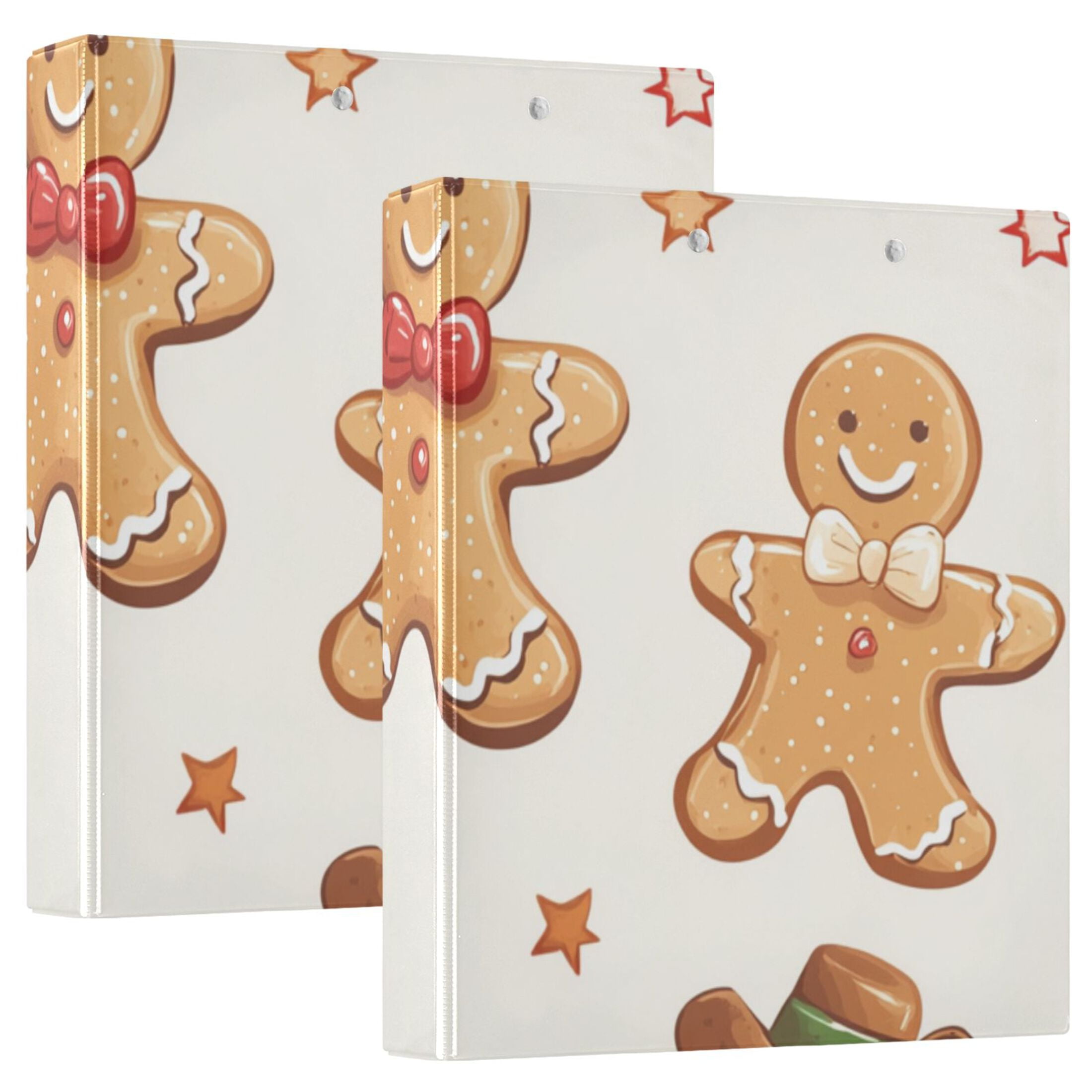 Gingerbread Cookies 3 Ring Binders 1.5 inch Hardcover File Folders with ...