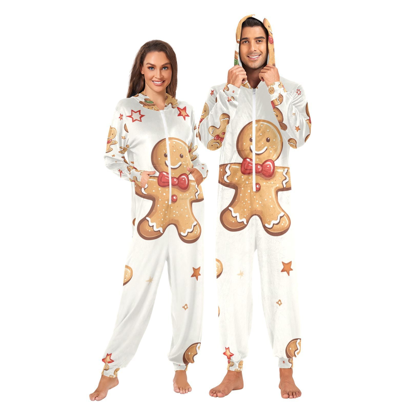 Gingerbread Cookies Adult Onesie Pajamas Slim Fit Christmas One Piece ...
