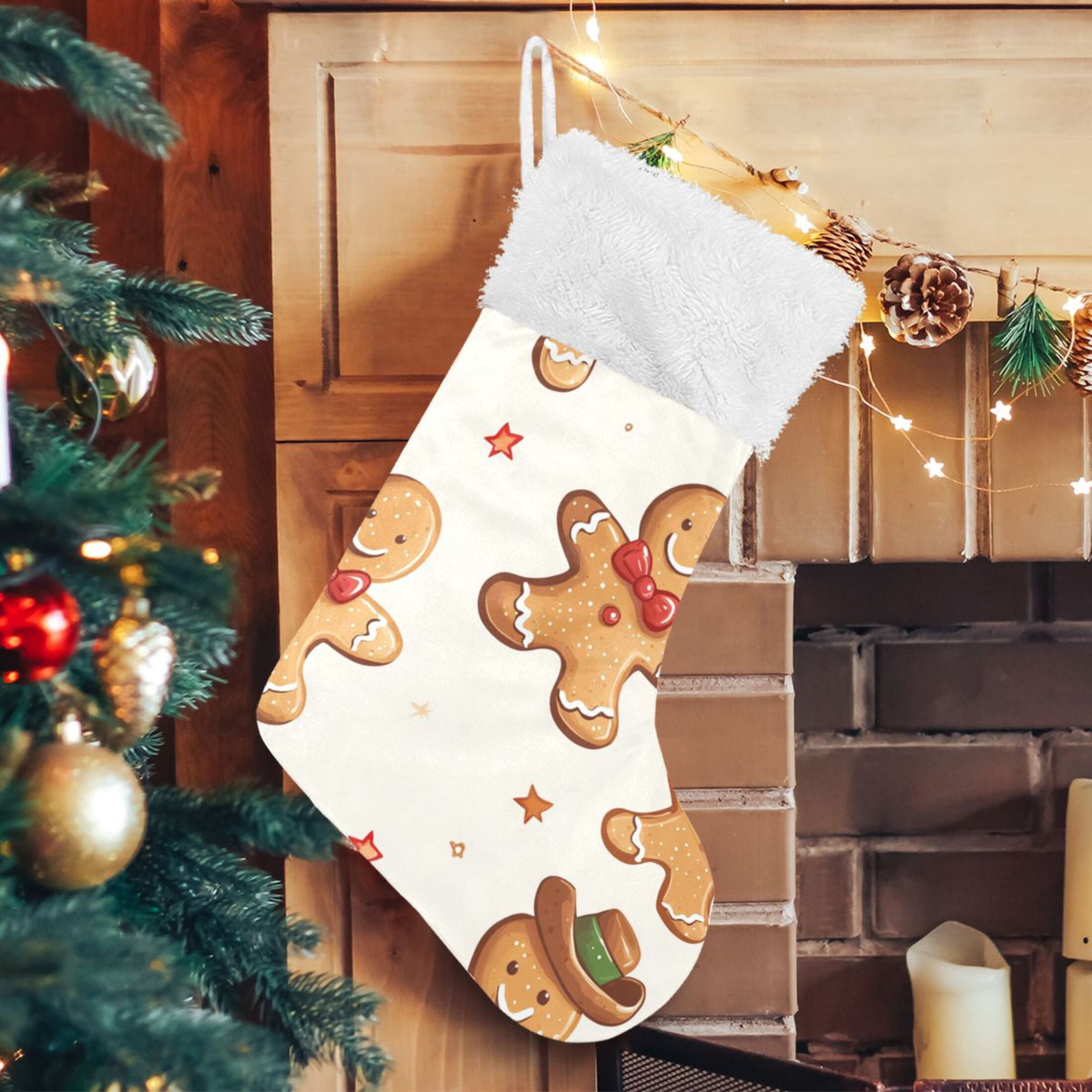 Gingerbread Cookies Large Size Christmas Stockings Xmas Stocking ...