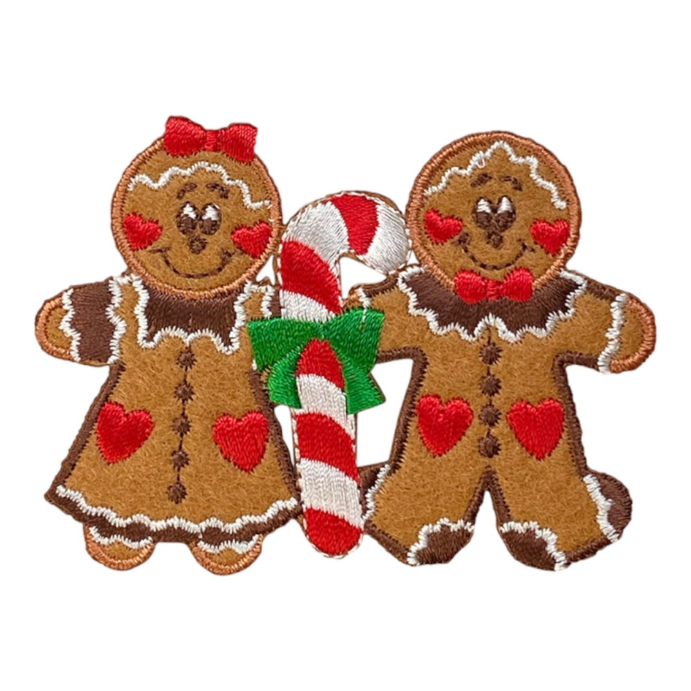 Gingerbread Couple, Christmas Candy Cane, Embroidered, Iron on Patch - Walmart.com
