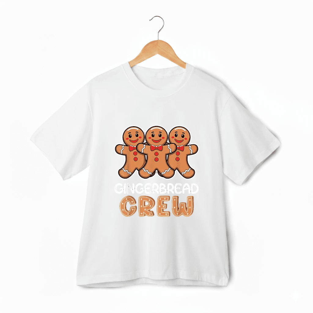 Gingerbread Crew Decorating Baking Cute Festive Holiday Art Unisex T ...
