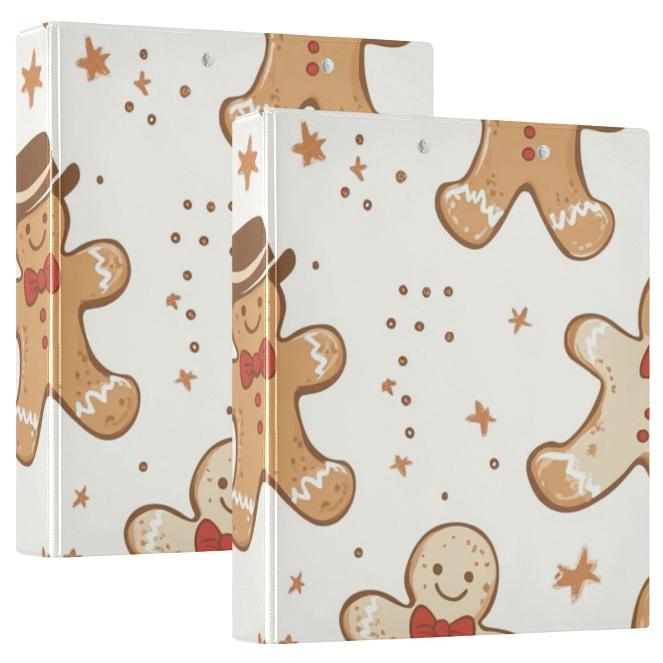 Gingerbread Cute 3 Ring Binders 1.5 inch Hardcover File Folders with ...