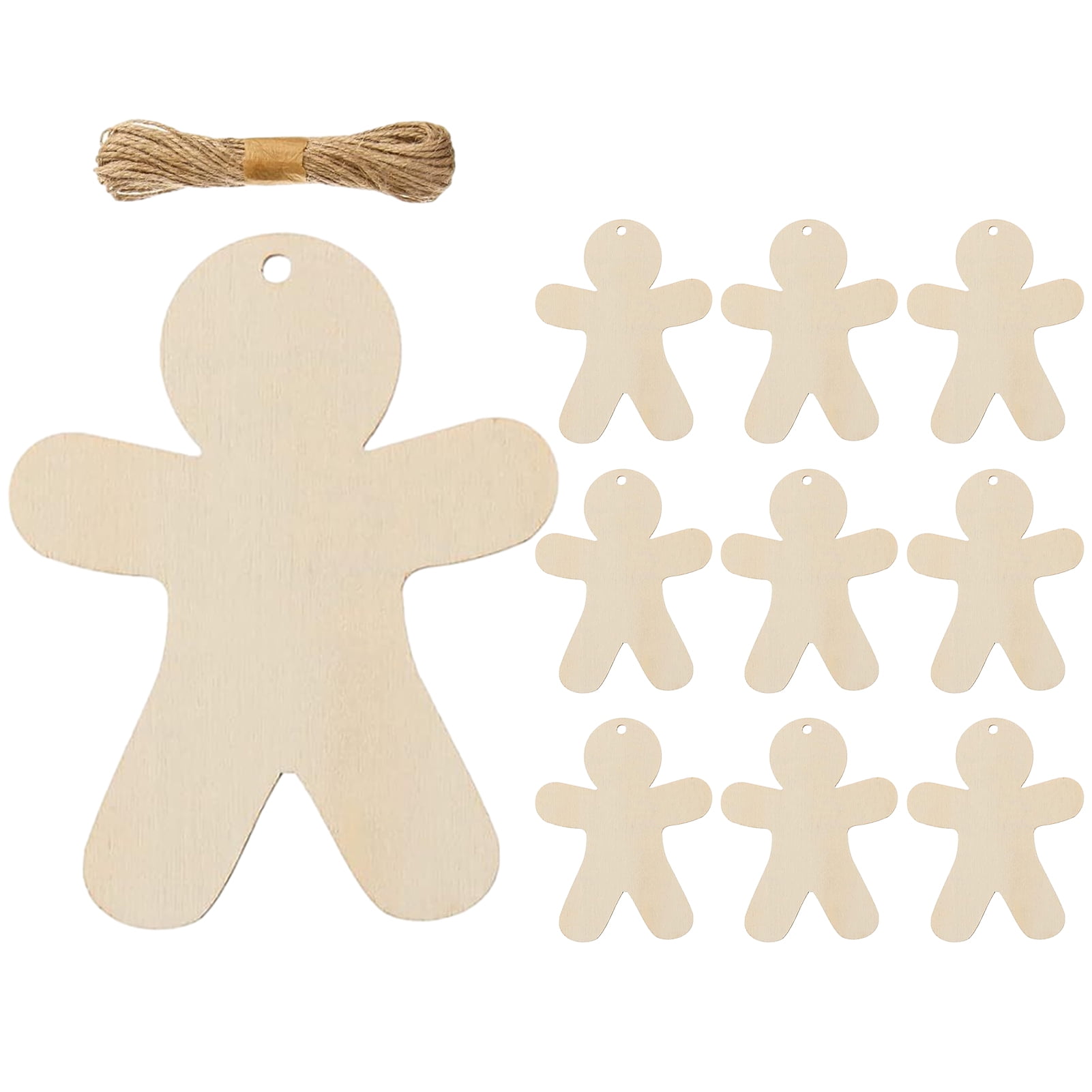 Unfinished Wood Gingerbread Man Cutout Shapes - All Wood Cutouts - Wood