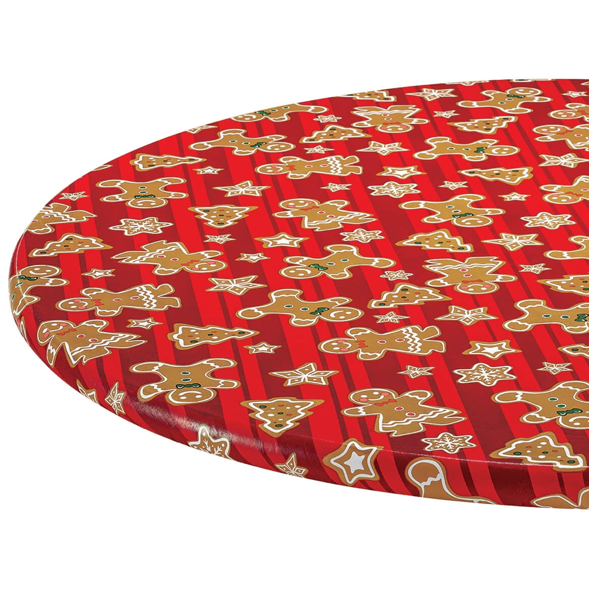 Gingerbread Fun Elasticized Table Cover, 40" - 44" dia. Round - Walmart.com