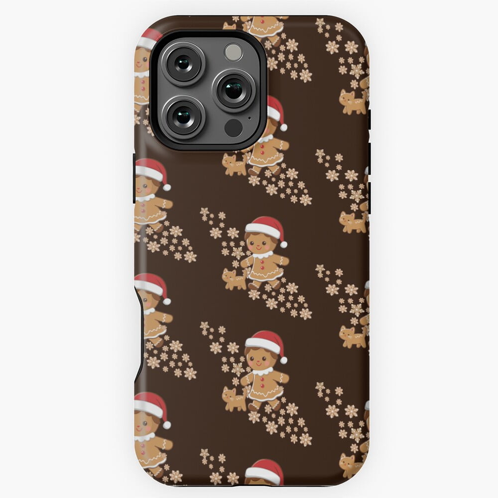 Gingerbread Girl Cat Walk Time Phone Case for iPhone 11 12 13 14 15 16 ...