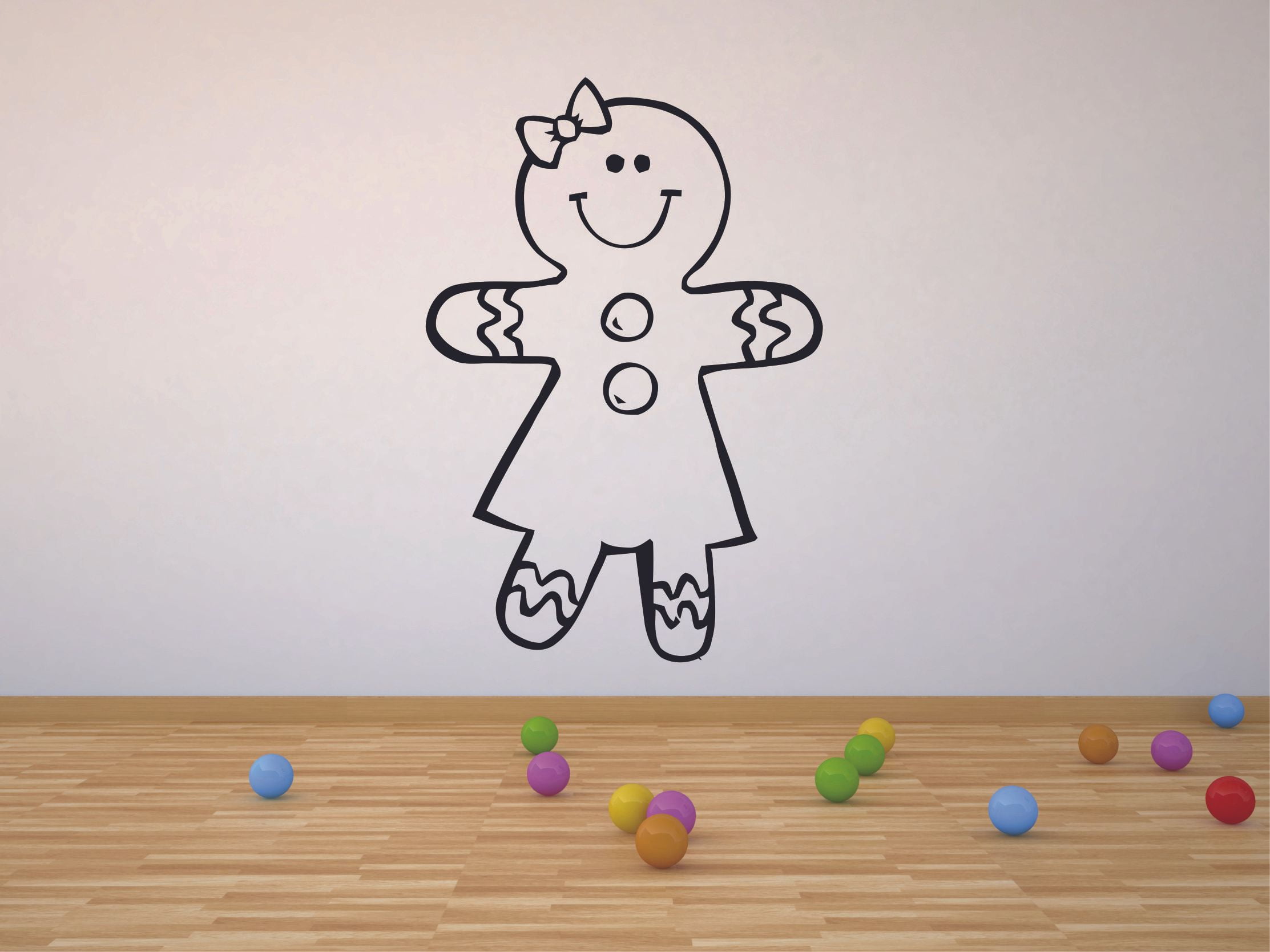 Gingerbread Girl Ginger Bread Man Biscuit Cartoon Wall Sticker Art ...