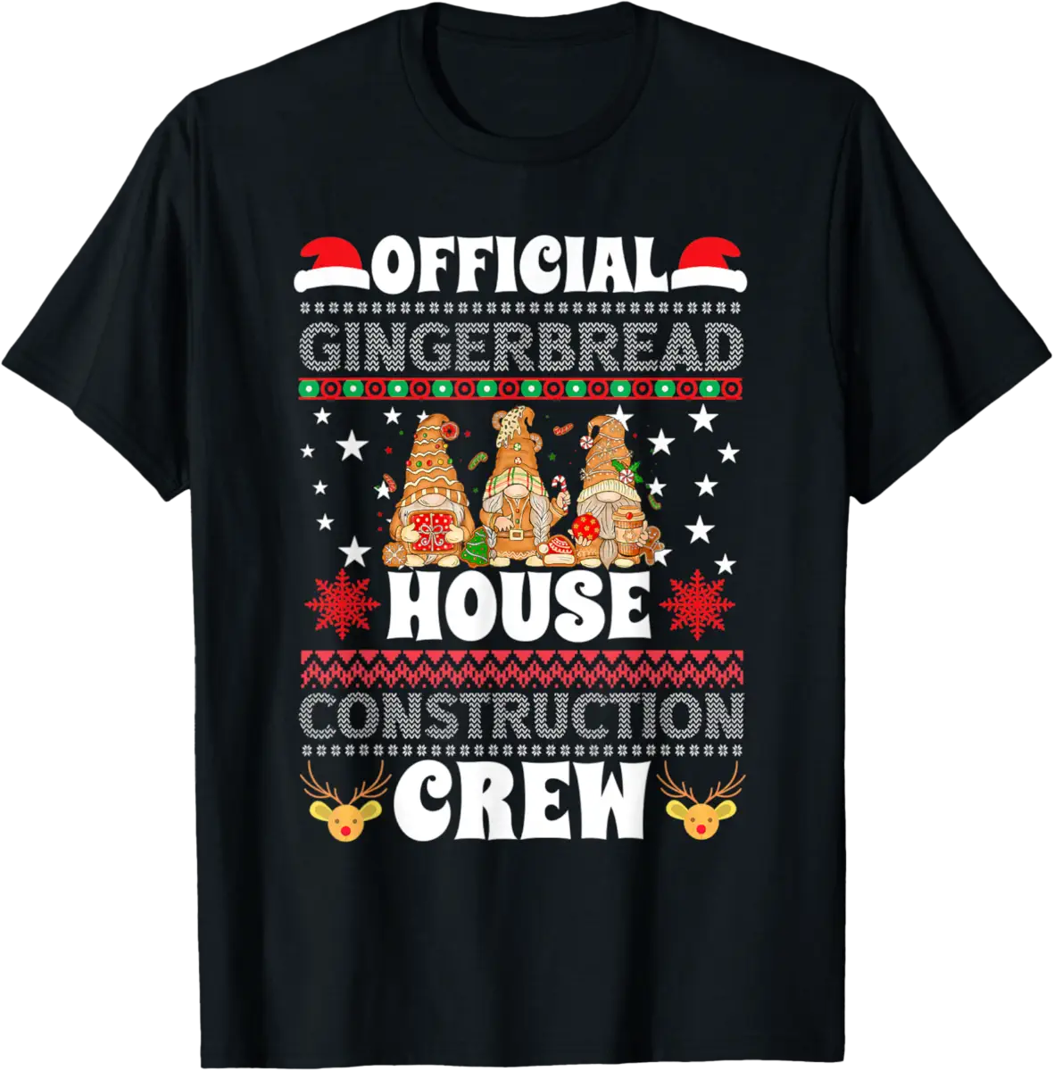 Gingerbread He Construction Crew Sweater T-Shirt - Walmart.com