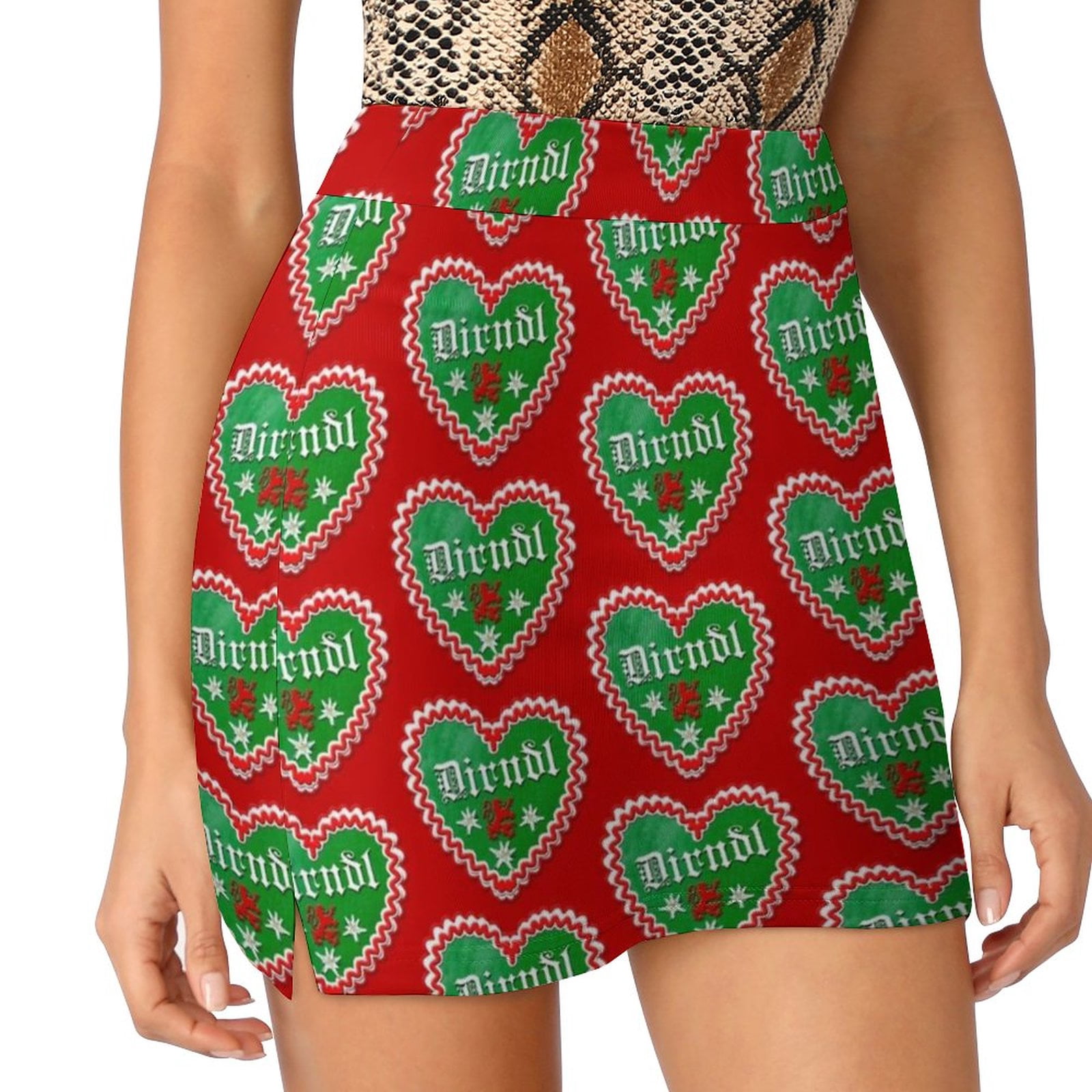 Gingerbread Heart Dirndl Substitute Gingerbread Heart Women's skirt Y2K ...