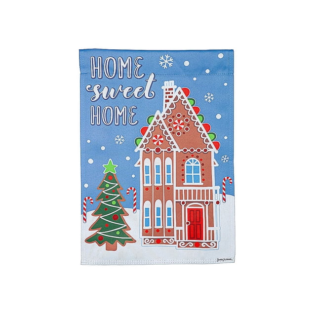 Gingerbread Home Suede Garden Flag - Walmart Business Supplies