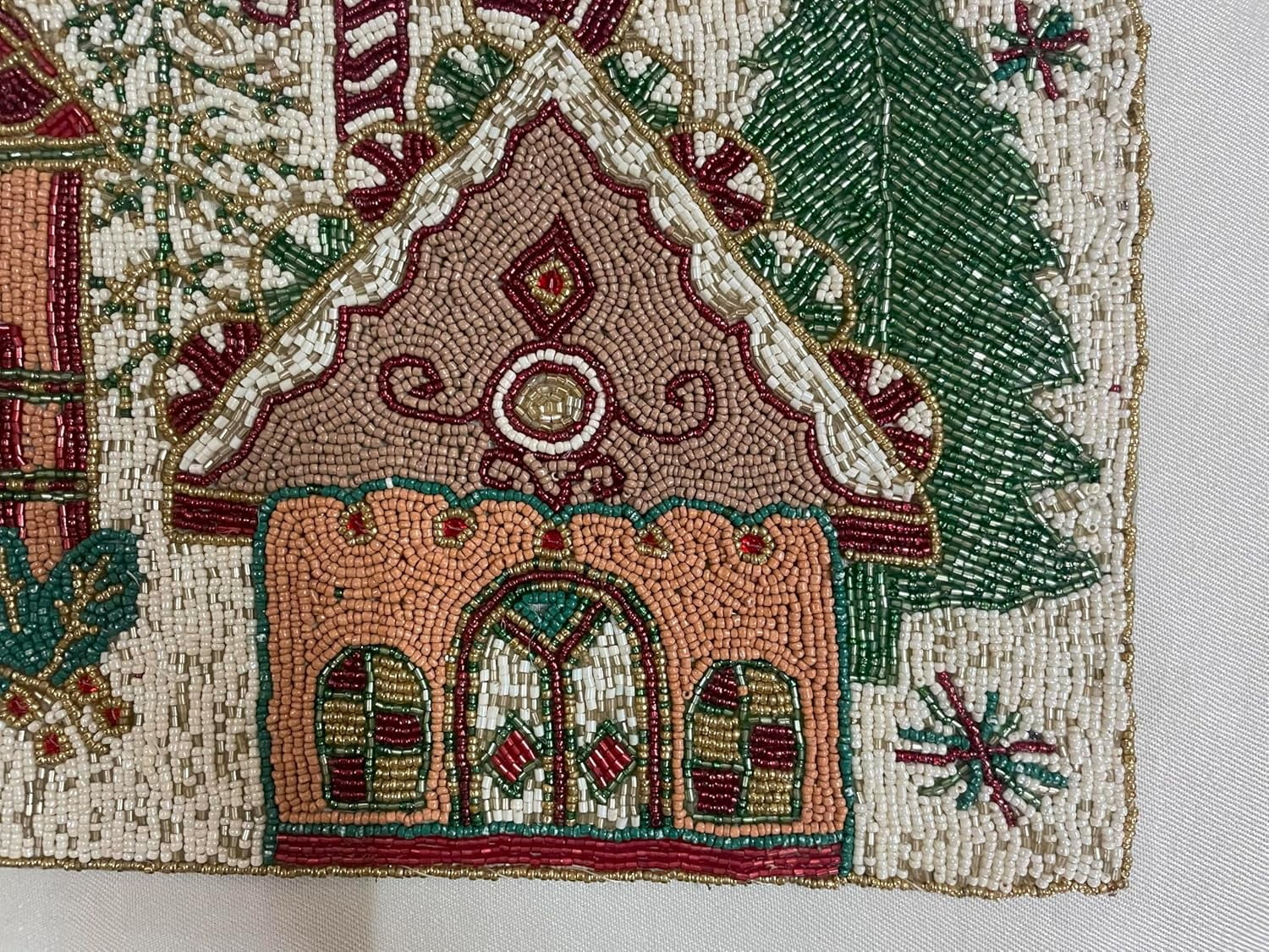 Gingerbread House Christmas Beaded Table Runner - Luxury Gift Table ...