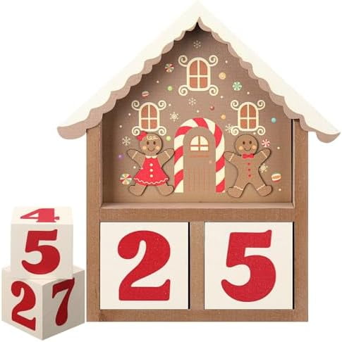Gingerbread House Christmas Countdown Advent Calendar, Wooden ...