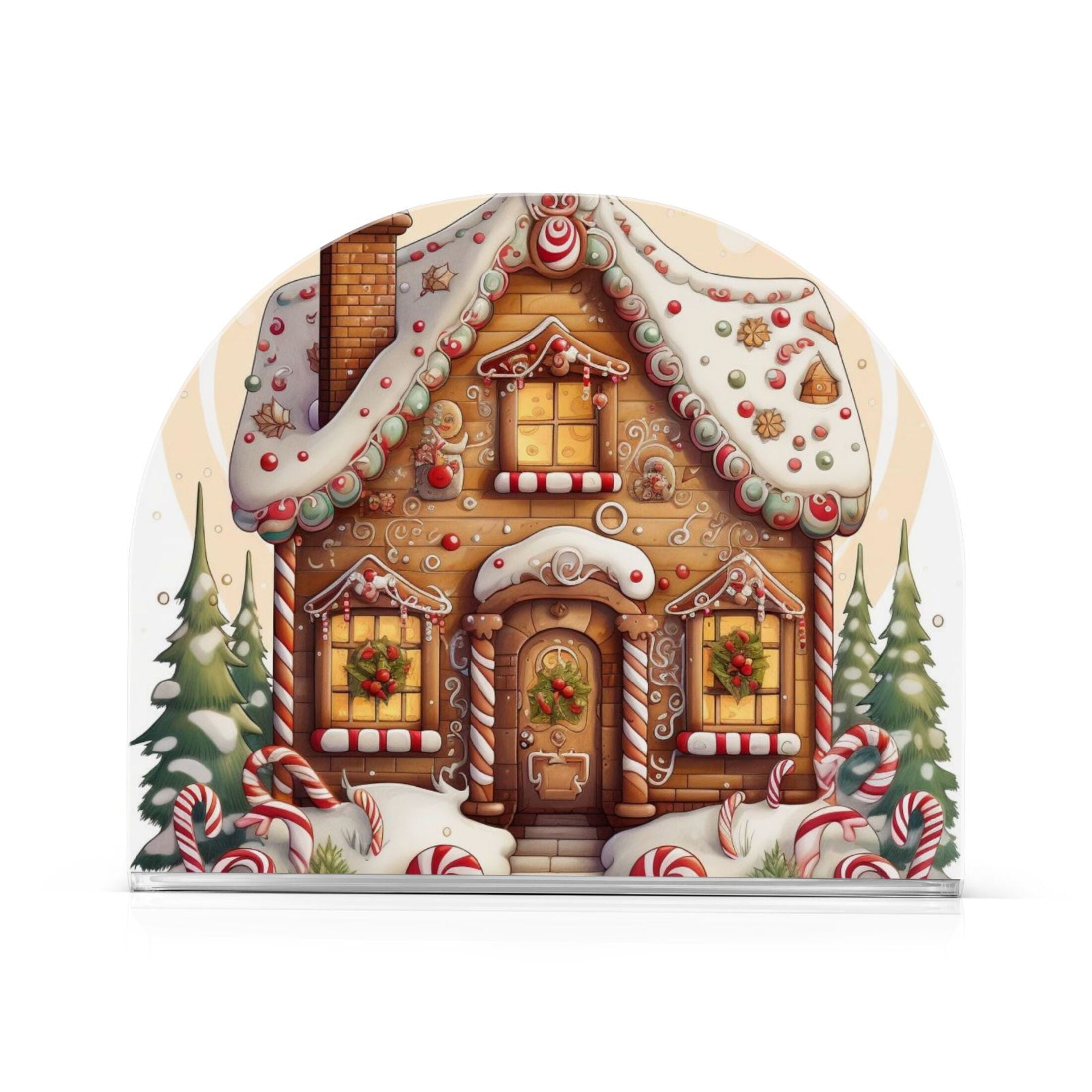 Gingerbread House Cookies Trees Napkin Holder for Table Clear Napkin ...