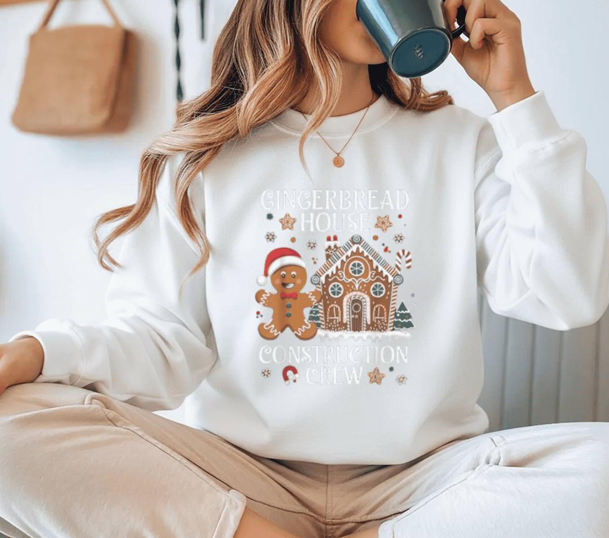 Gingerbread House Decorating Crew Holiday Baking Graphic Sweatshirt, up ...