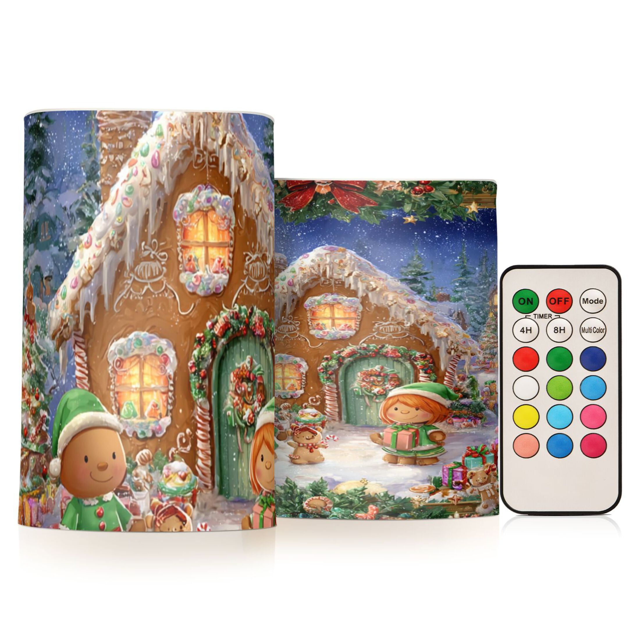 Gingerbread House Flickering Flameless Candles Battery Operated with ...
