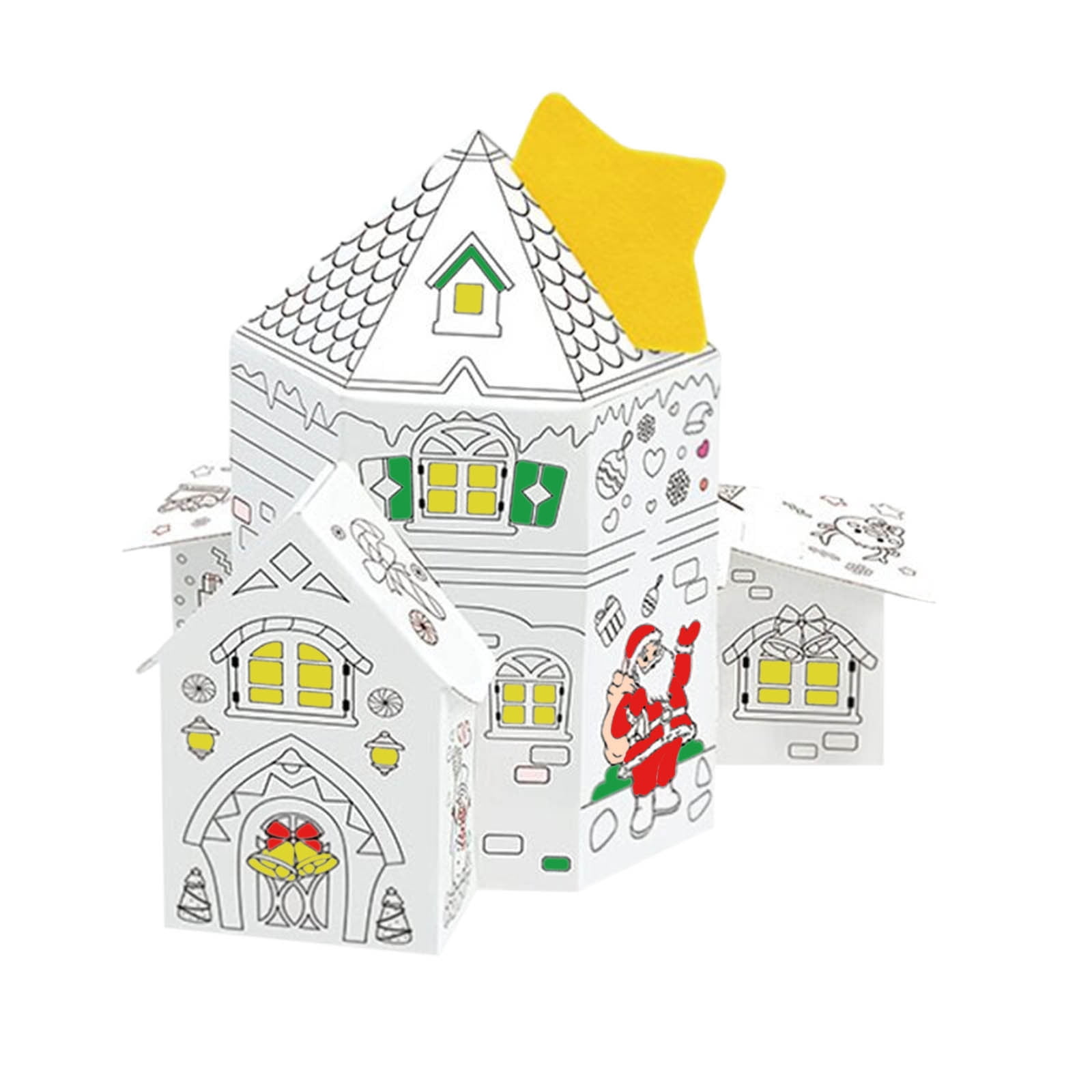 Gingerbread House Kit,Cardboard House To Color For Kids,Cardboard ...