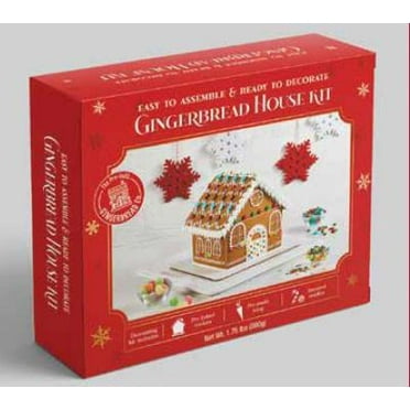 Pre-Baked Gingerbread Christmas House Kit with Premade Decorating Items ...