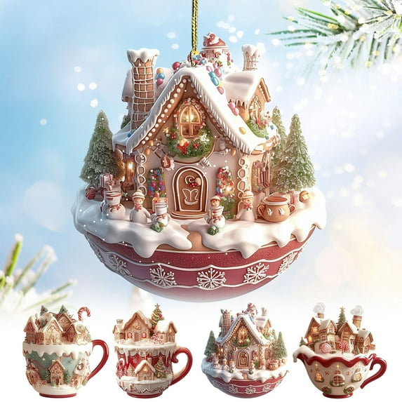 Gingerbread House Ornaments Christmas Tree Decoration Exquisite House ...