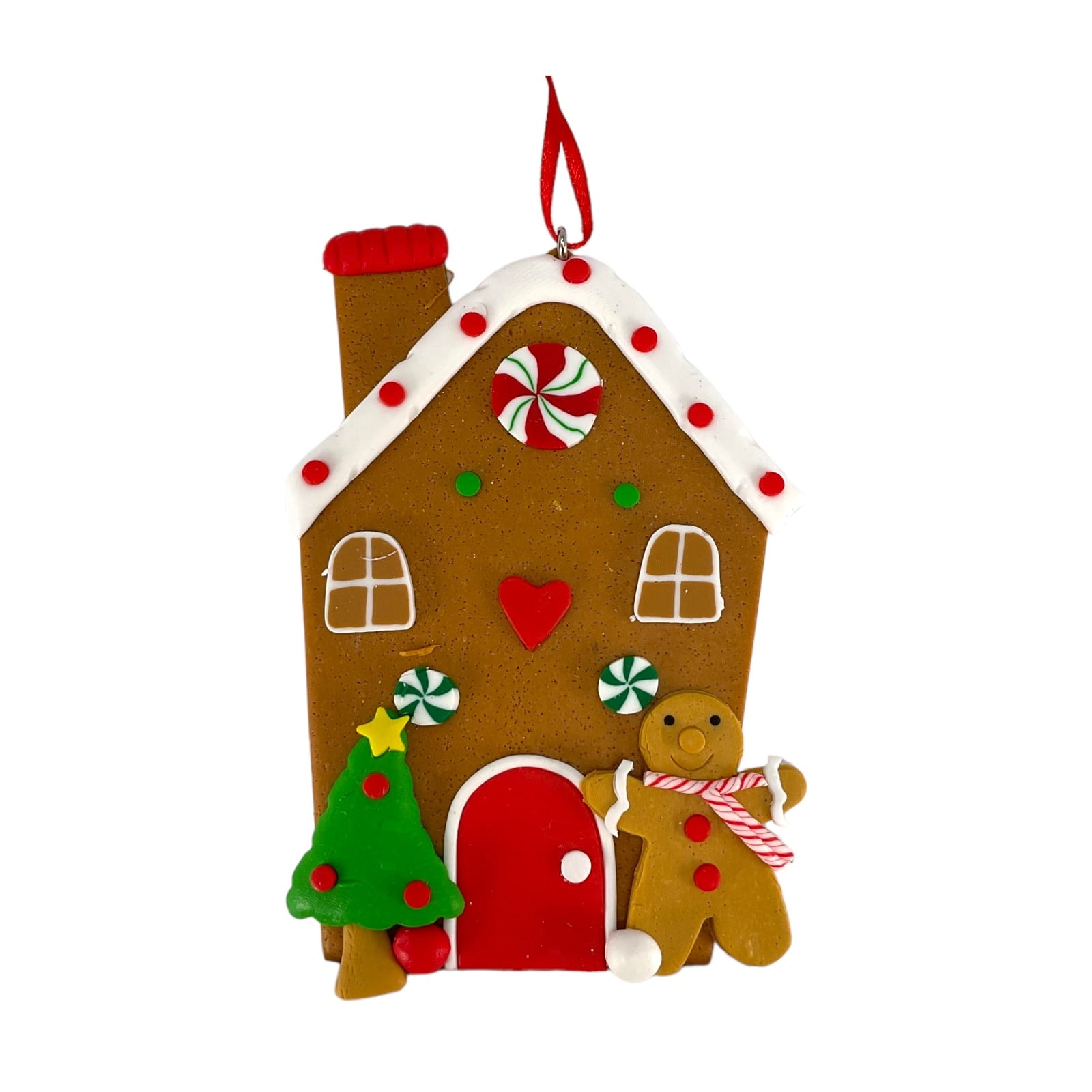Gingerbread House with Gingerbread Man and Tree Christmas Ornament ...