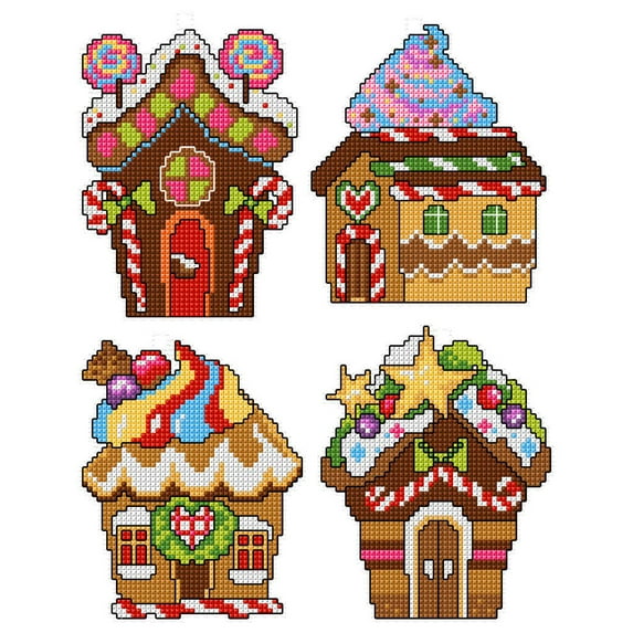 "Gingerbread Houses" 127CS Counted Cross-Stitch Kit - Walmart.com