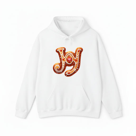 Gingerbread JOY Cookie Letter Festive Holiday Art Hoodie Shirt, up to ...